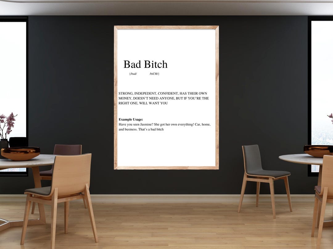 Digital "bad Bitch" Dictionary Definition Wall Art - Etsy