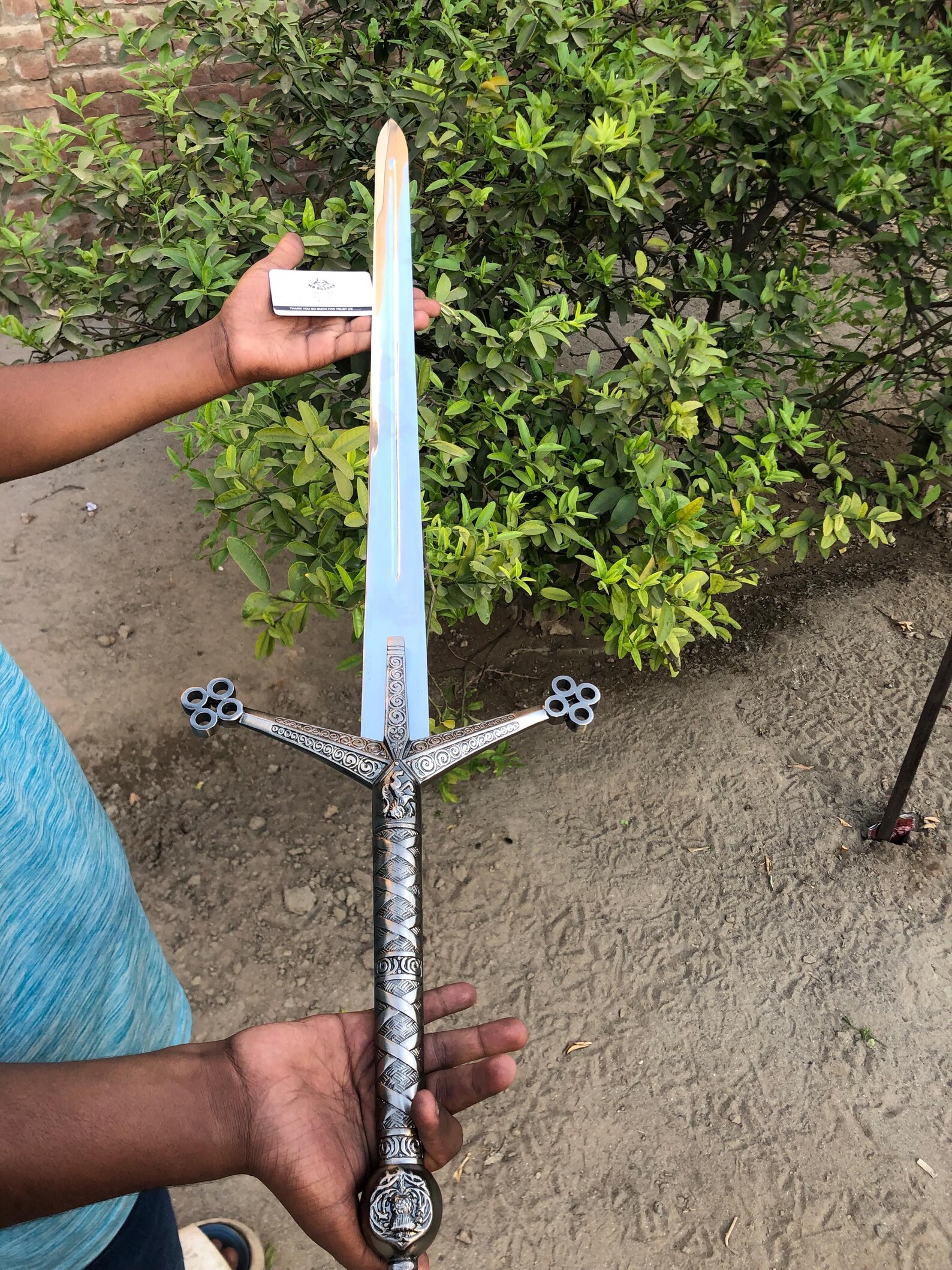 Handmade Scottish Claymore Replica Sword: Medieval Lion Emblem Display ...