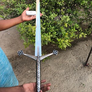 Handmade Scottish Claymore Replica Sword: Medieval Lion Emblem Display ...