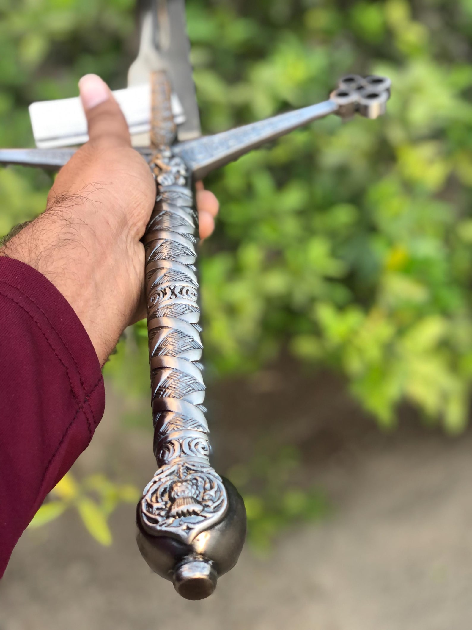 Handmade Scottish Claymore Replica Sword: Medieval Lion Emblem Display ...