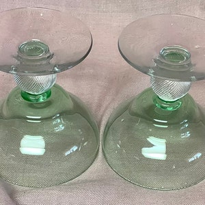 Vintage Fry Green Depression Glass Champagne Tall Sherbet 6 Piece Set ...