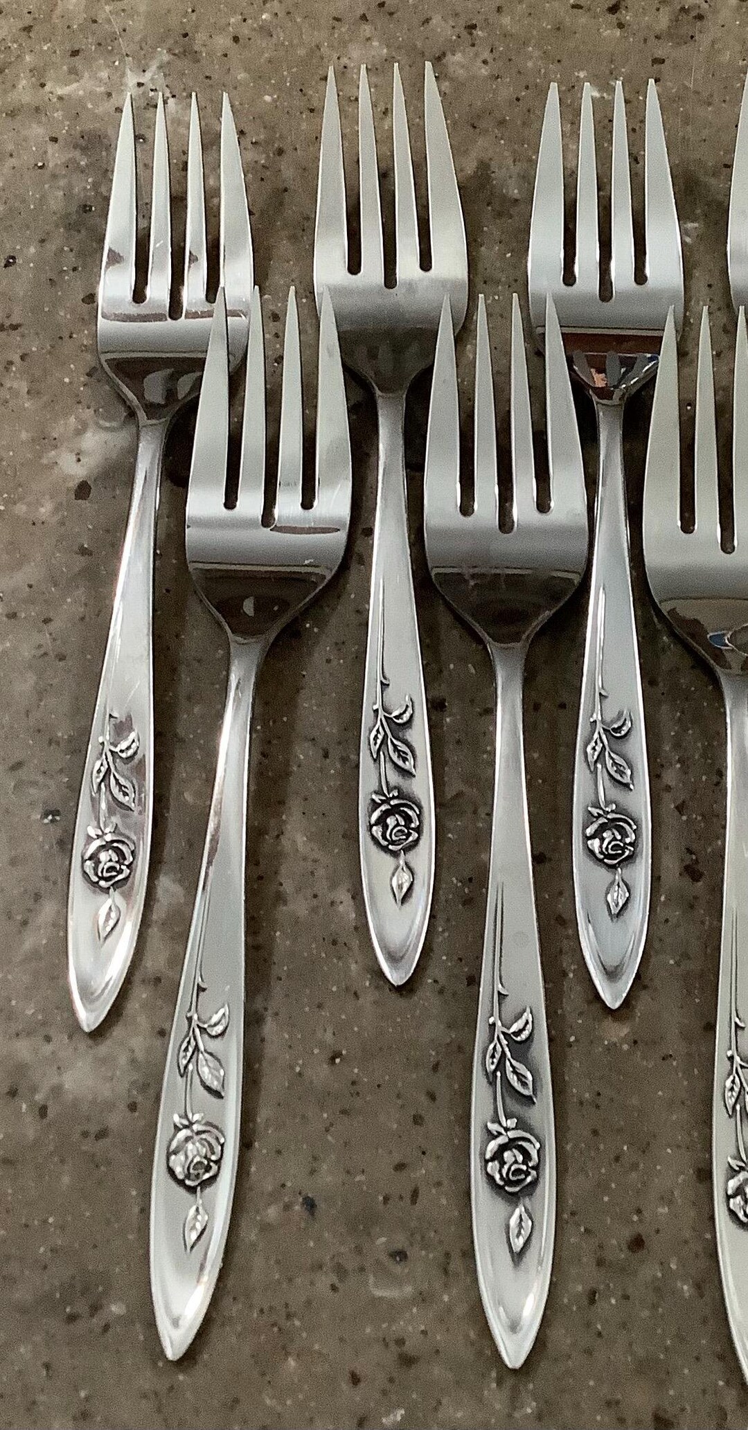 Vintage Oneida My Rose Stainless Salad Fork 6 Piece Flatware Set - Etsy