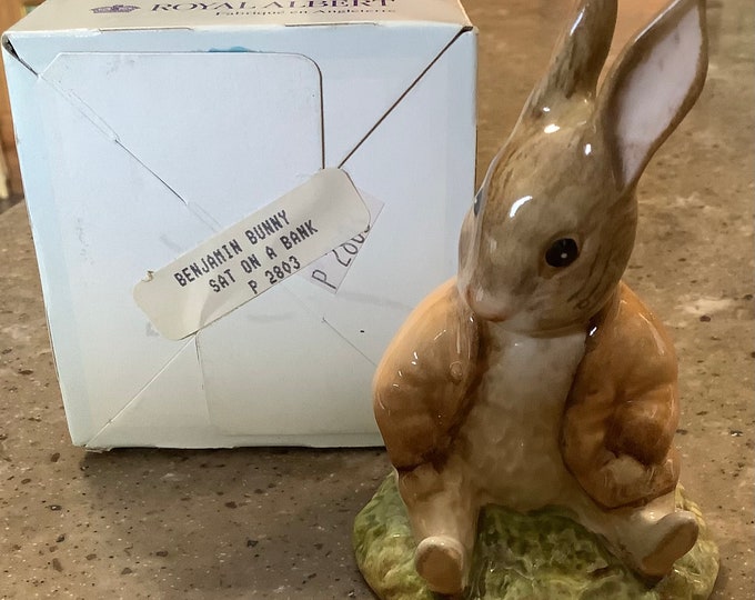 Vintage Royal Albert Beatrix Potter Benjamin Bunny Figurine Box 1989 - Etsy