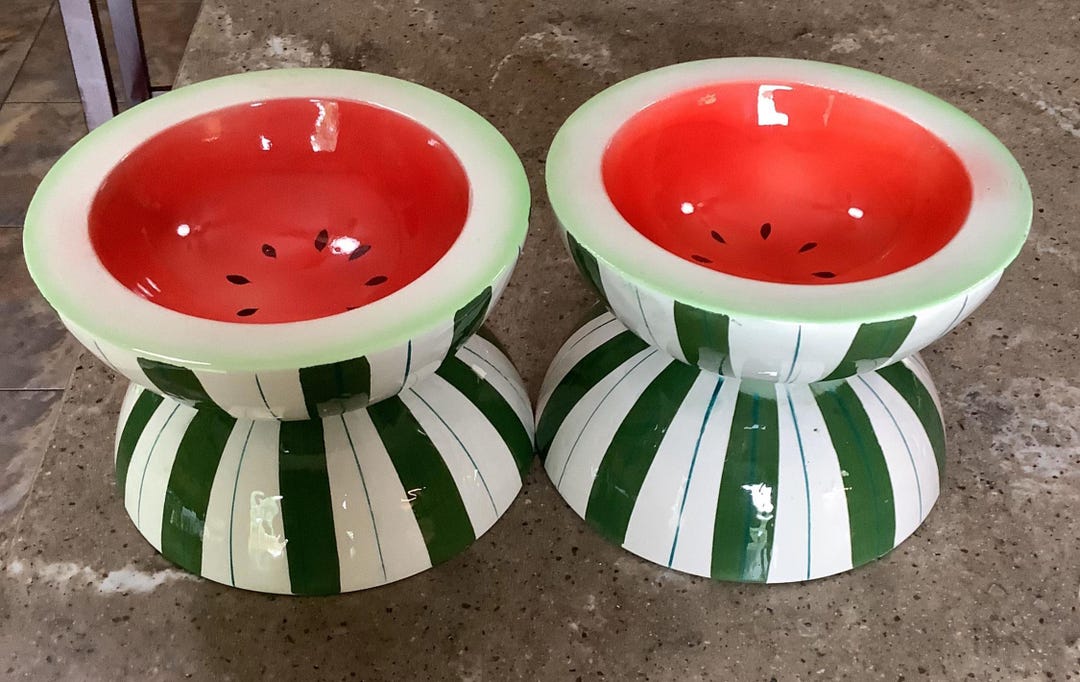 Vintage Holt Howard Watermelon Bowl 4 Piece Ceramic Set Foil Labels - Etsy