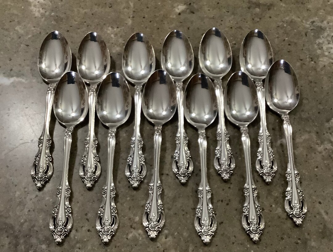 Vintage Oneida Silver Artistry Silverplate Teaspoon 12 Piece Flatware ...