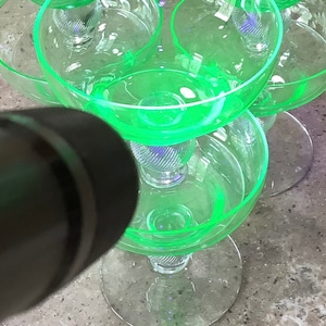 Vintage Fry Green Depression Glass Champagne Tall Sherbet 6 Piece Set ...