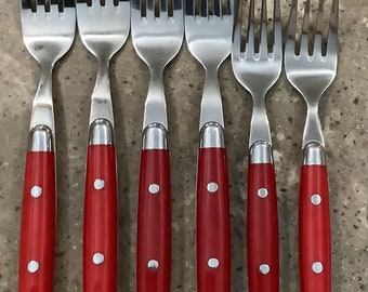 Red Flatware - Etsy