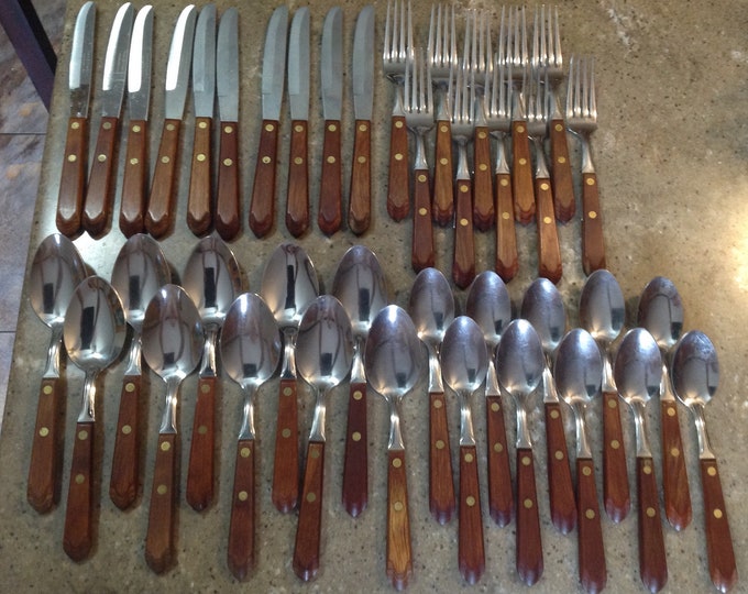 Vintage Washington Forge WF Town and Country Stainless Flatware Brown ...