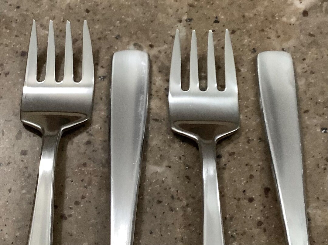 Vintage Gense Facette Salad Fork 4 Piece Stainless Flatware Set Sweden ...