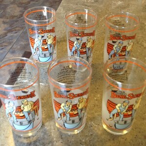 Vintage Jack Daniels Whiskey Bung Slinger Glass 6 Piece Libbey Glass ...