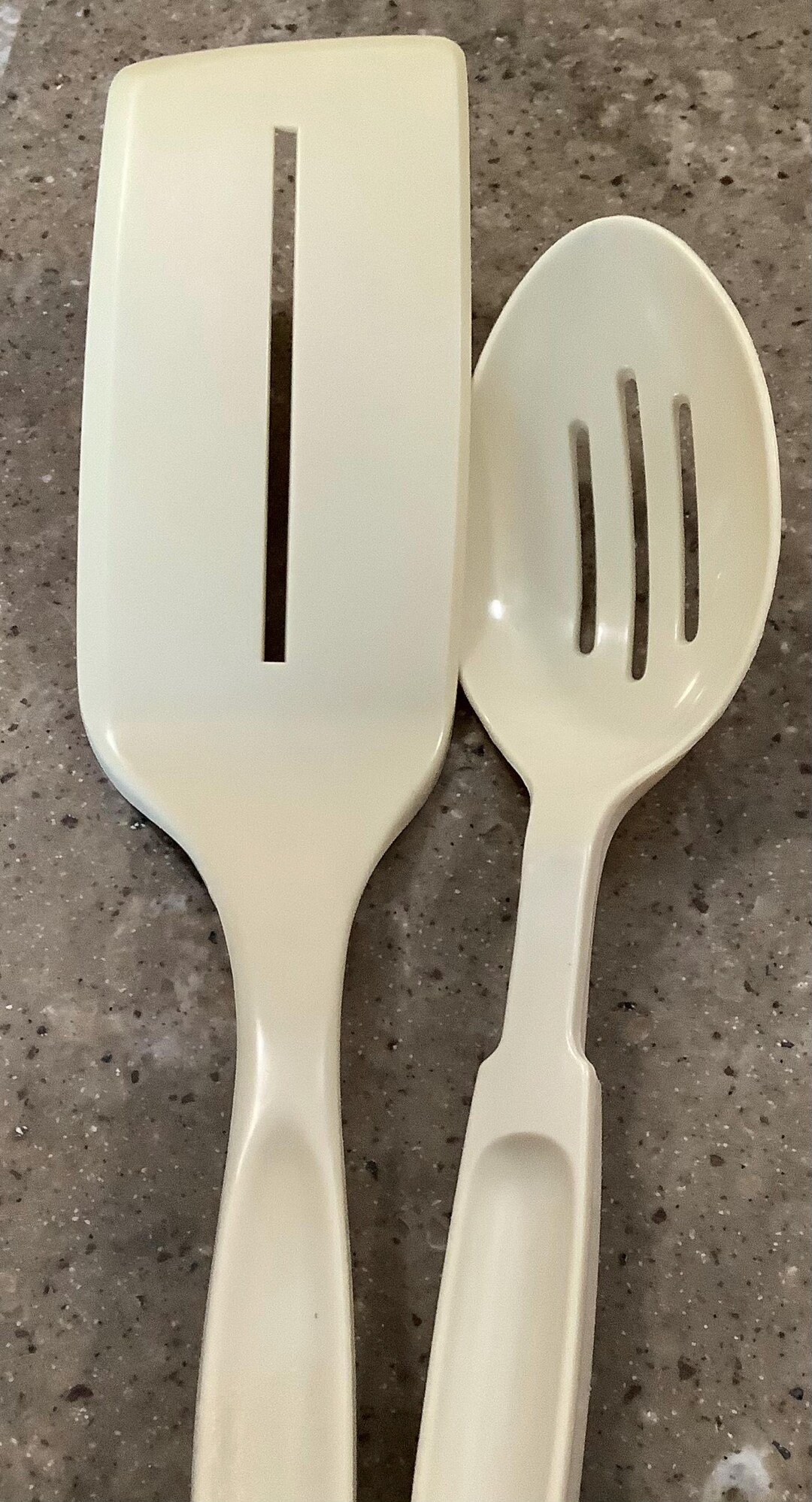 Vintage Foley Cream Spatula Flipper Slotted Spoon 2 Piece Set Farmhouse ...