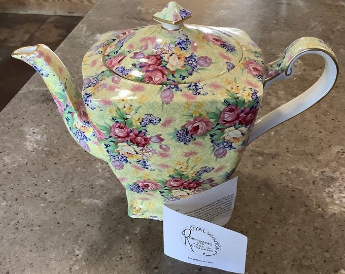 Vintage Royal Winton Chintz Teapot Grimwades Welbeck Square 1995 ...