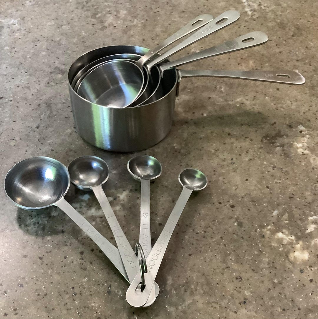 Vintage Amco Stainless Measuring Cups Spoons 8 Piece Graduated Set ...