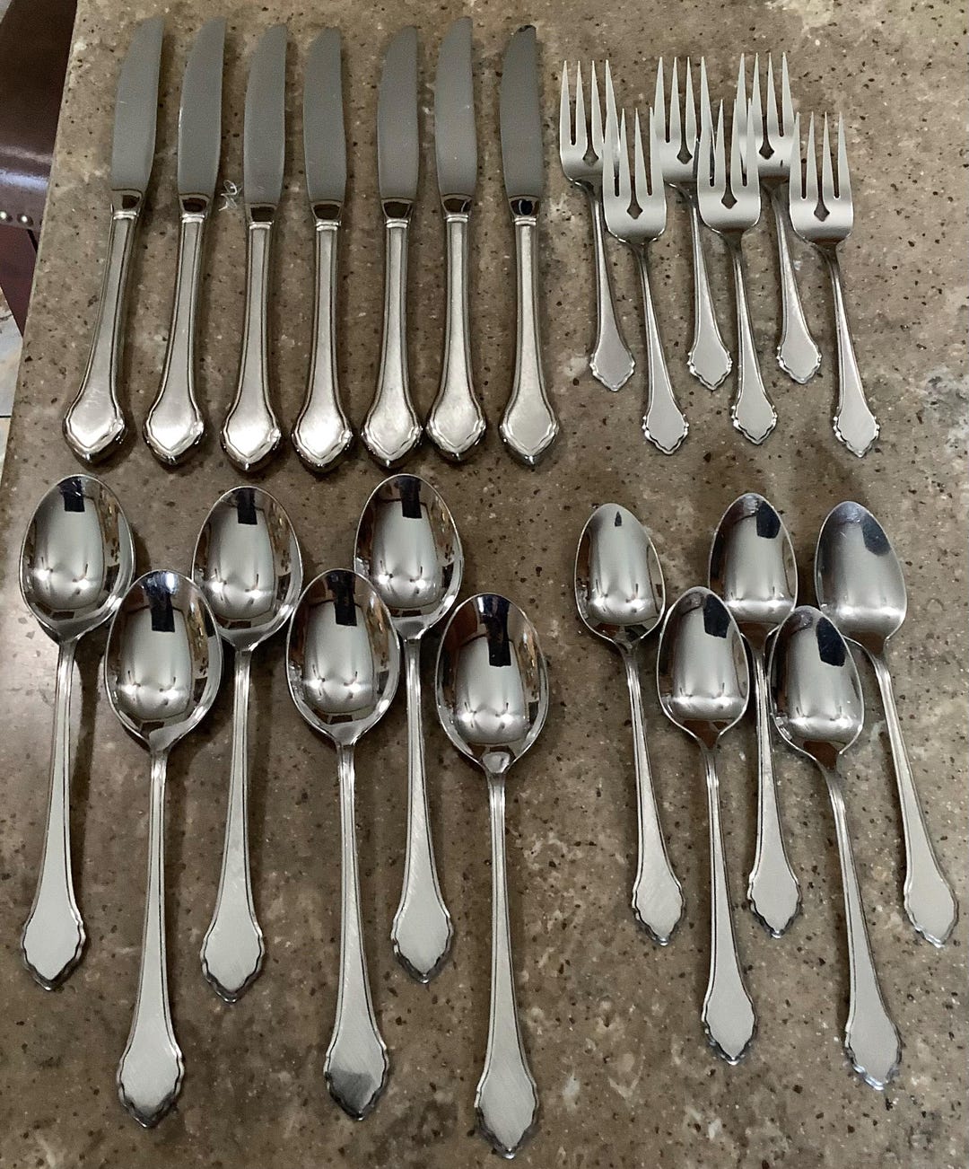 Vintage Oneida Summer Mist Stainless 24 Piece Flatware Set Wm A Rogers ...