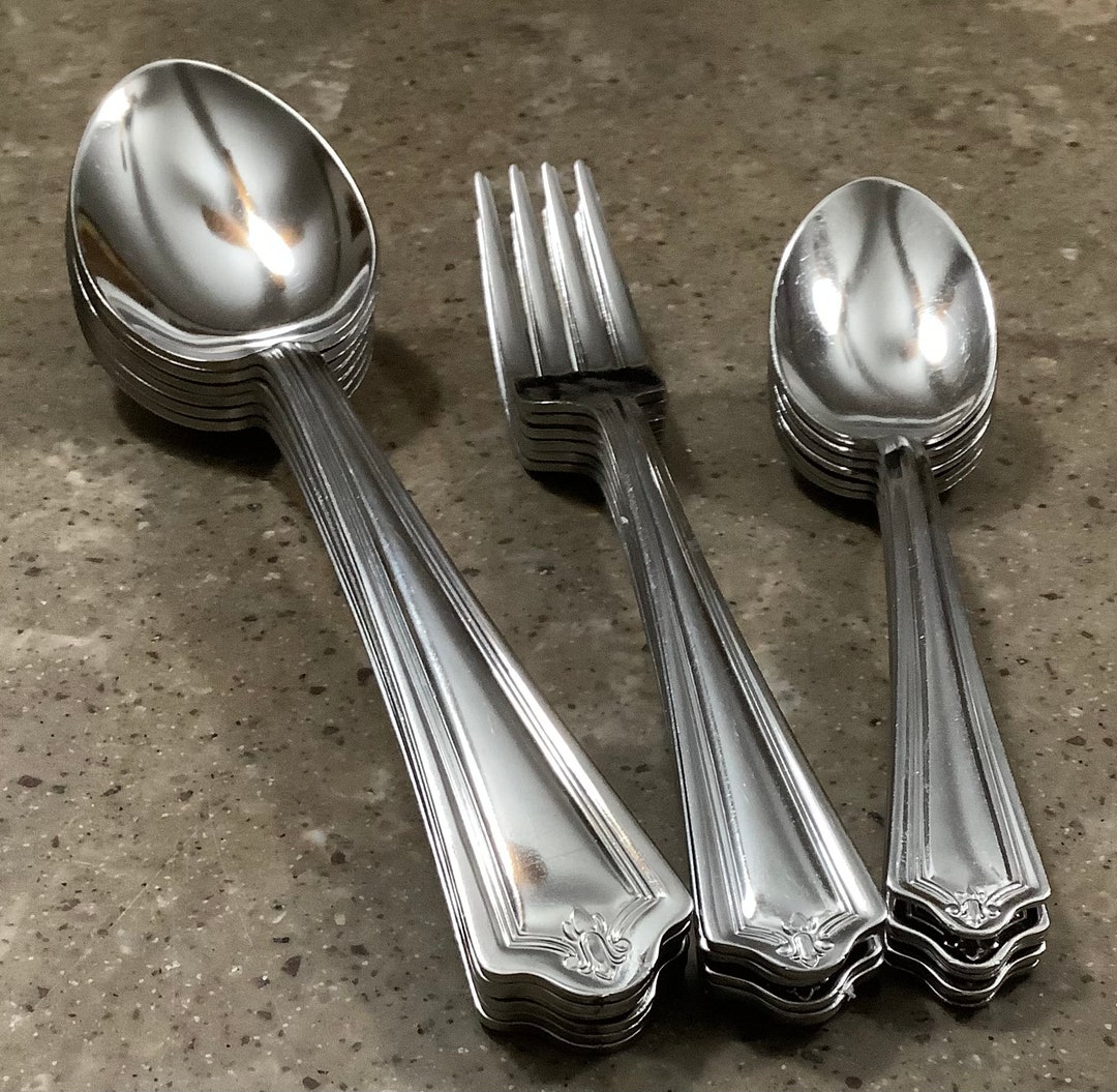 Vintage DS Stainless Scroll 18 Piece Dinner Fork Teaspoon Spoon ...