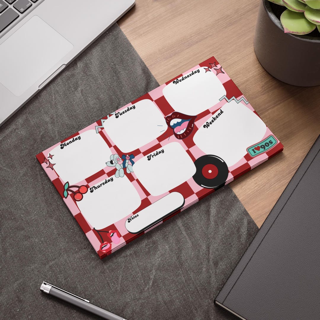 Retro Weekly Planner Pad - 90s Nostalgia Post-it Note Pads, Planner ...