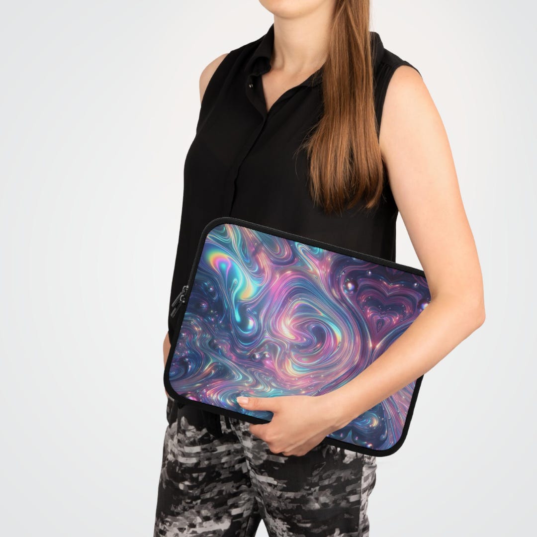Oil Spill Laptop Case, Cosmic Swirl Laptop Sleeve, Colorful Computer ...