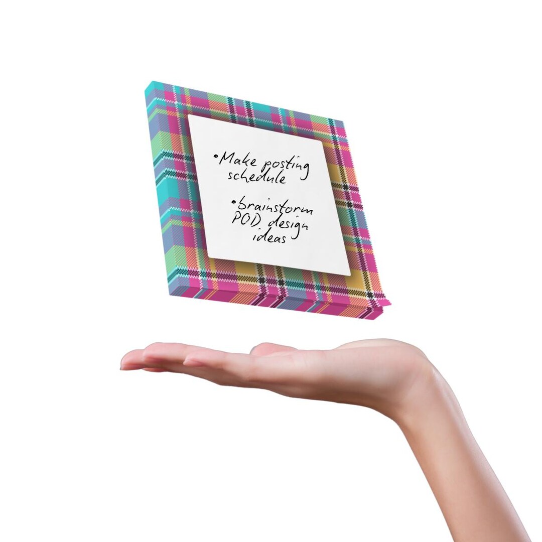 Colorful Plaid Post-it® Note Pads, Cute Desk Accessories, Gift for ...