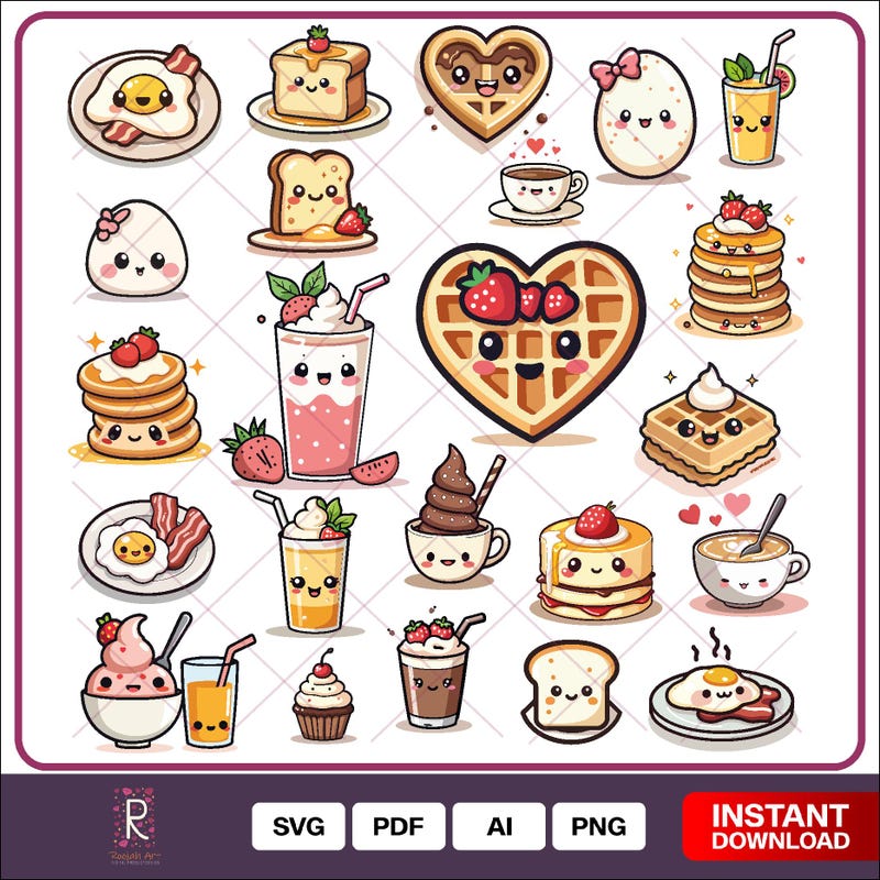 Kawaii Breakfast - Etsy