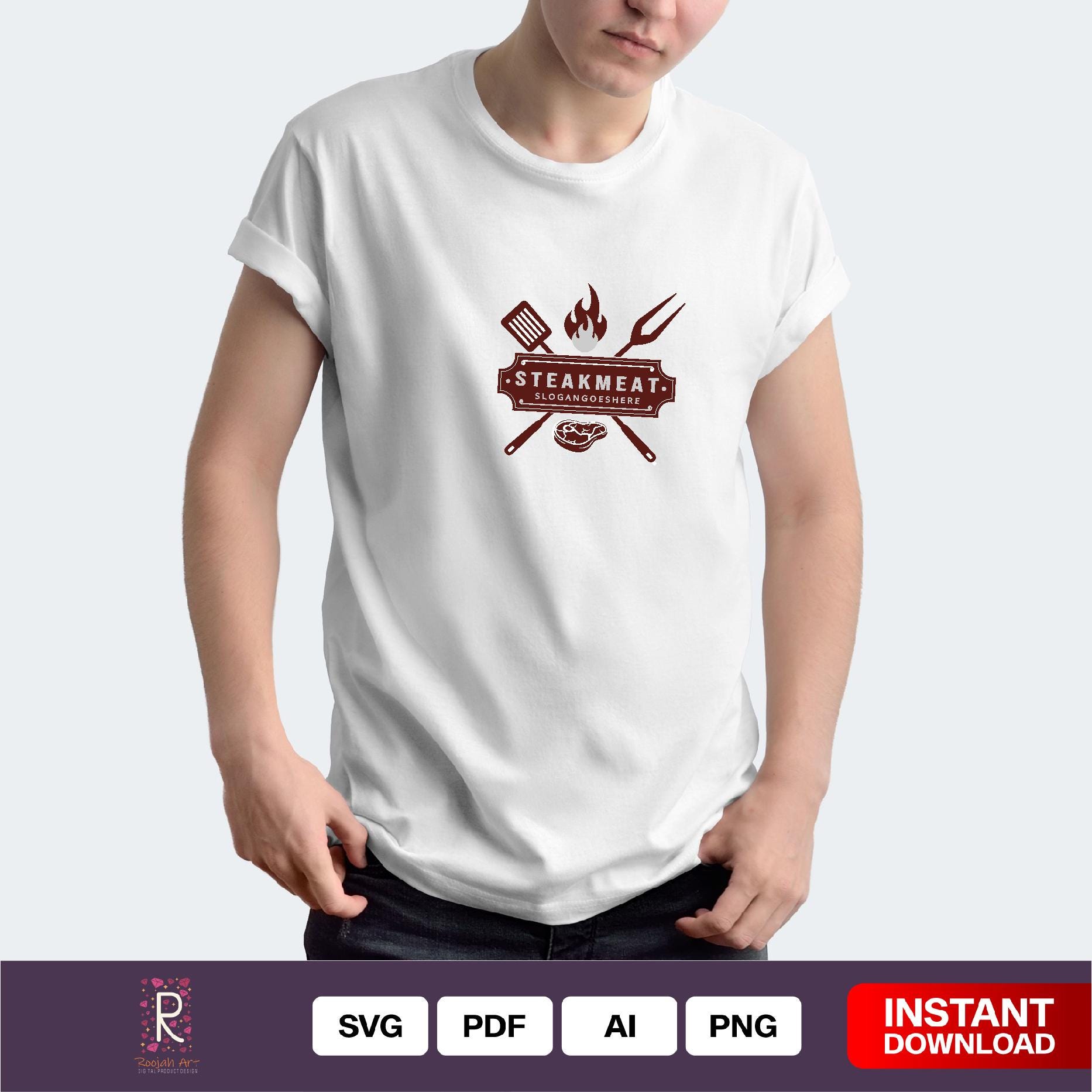 Vintage Steak Grilled Label BBQ Bundle - Retro-inspired, Grilled Meats ...