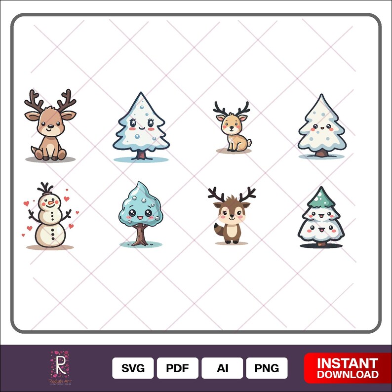 Kawaii Snow Queen PNG Bundle – Adorable Snow Queen Designs for Winter ...