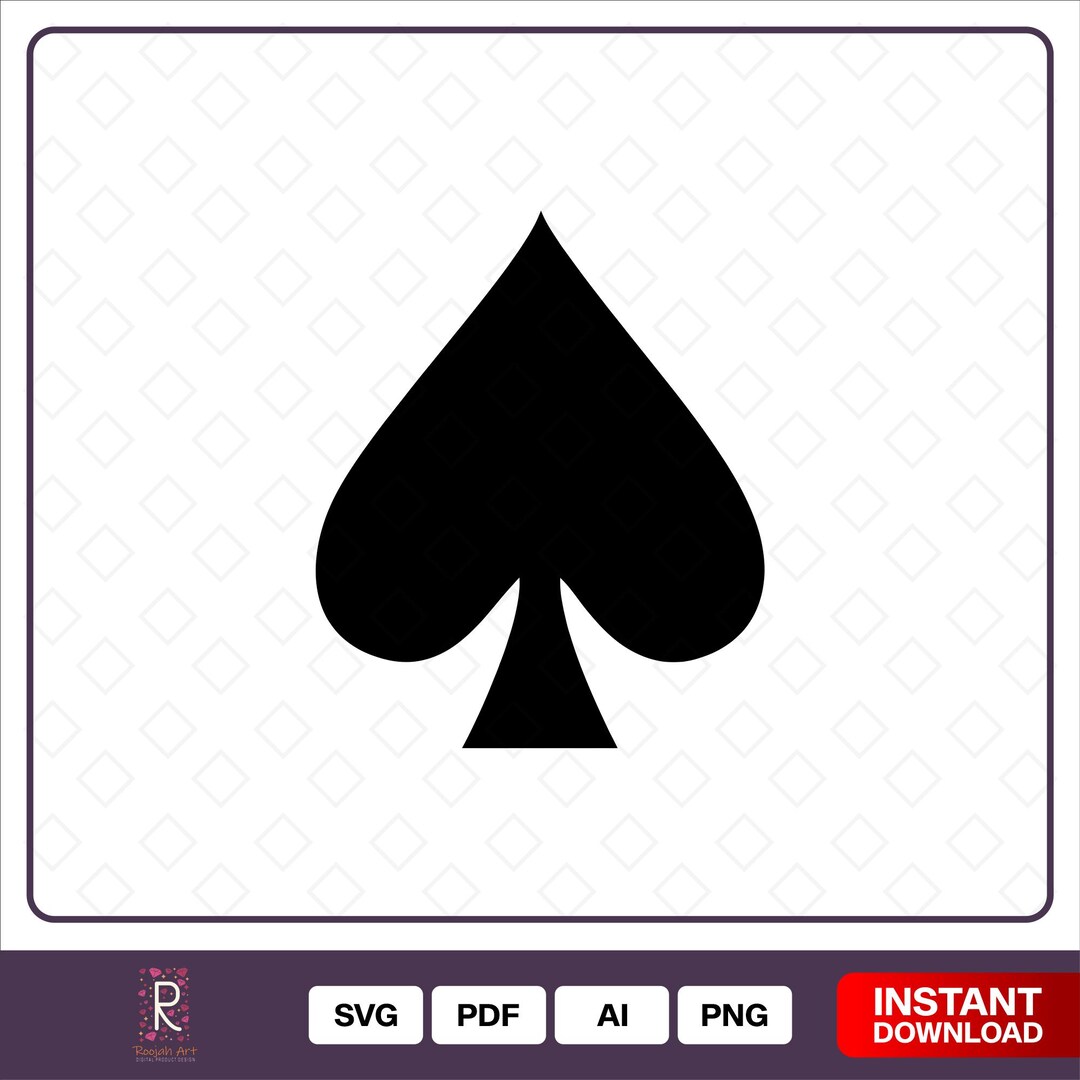Spade Symbol Svg, Spade Svg, Ace of Spade Symbol, Cute, Playing Cards ...