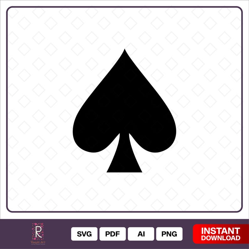 Spade Symbol Svg, Spade Svg, Ace of Spade Symbol, Cute, Playing Cards ...