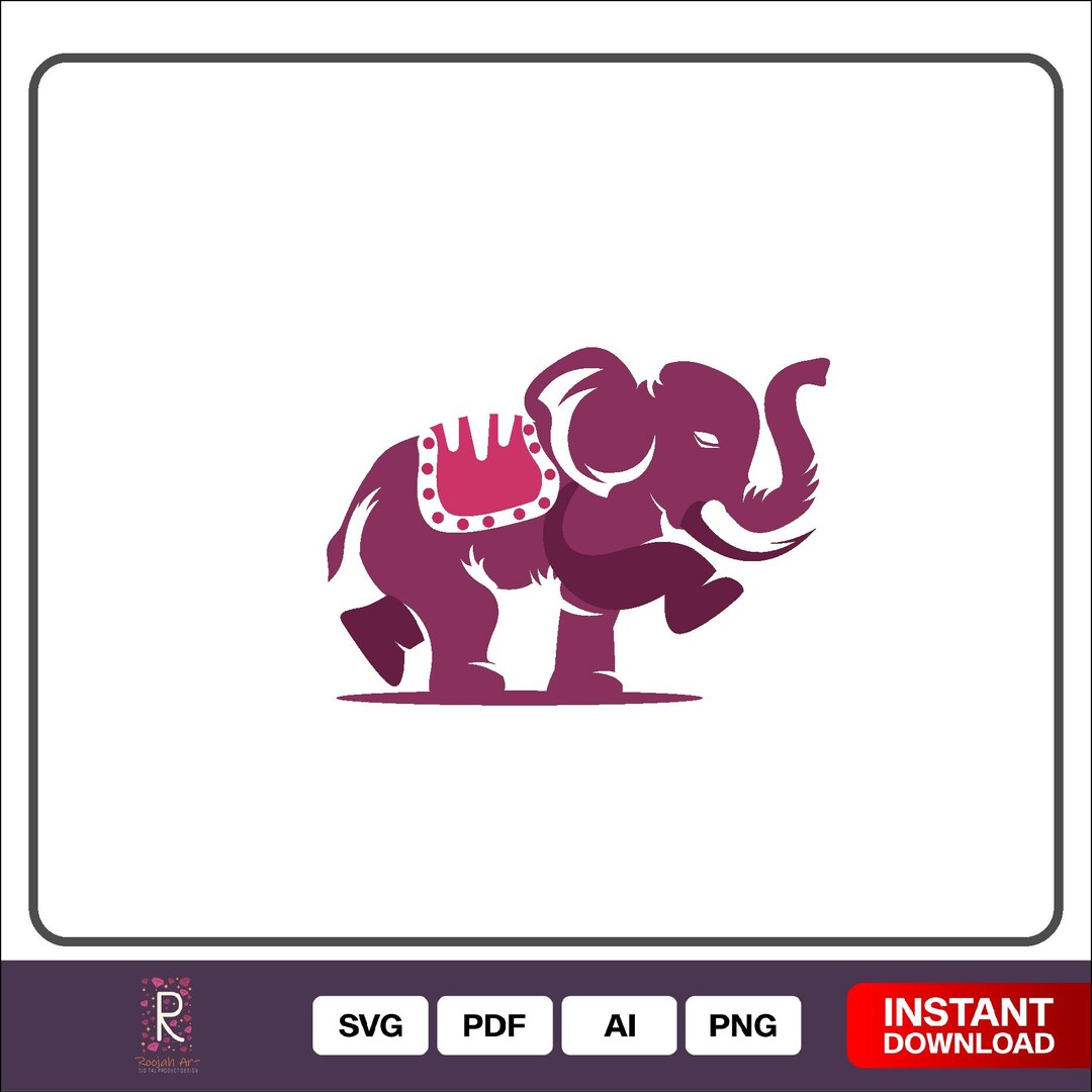 Simple Circus Elephant Design – Flat Vector Art for Fun, Minimalist ...