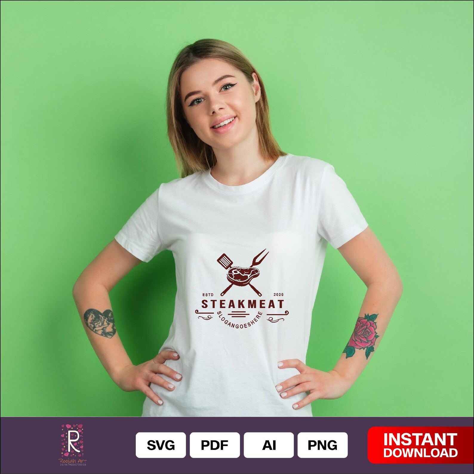 Vintage Steak Grilled Label BBQ Bundle - Retro-inspired, Grilled Meats ...