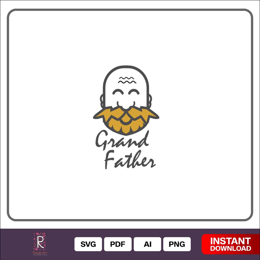 Simple Grand Father Design - Linart Symbol Icon Vector Art for ...