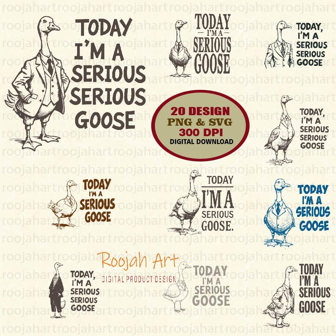 Serious Goose SVG PNG Funny Office Humor Design | Silly Goose Meme ...