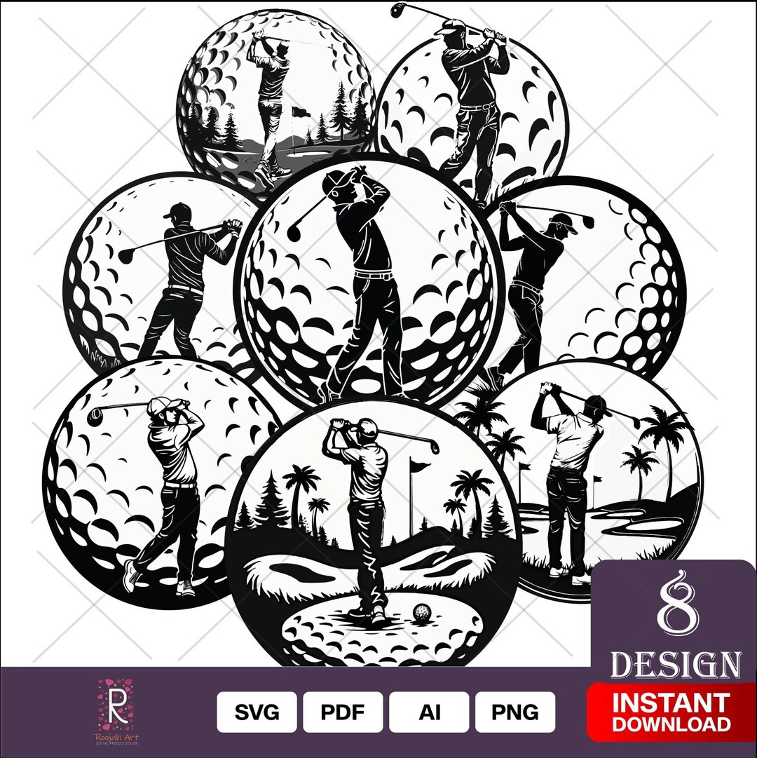Golf Svg, Golfer Svg, Golfing Design Svg, Golf Logo, Golf Ball Svg ...