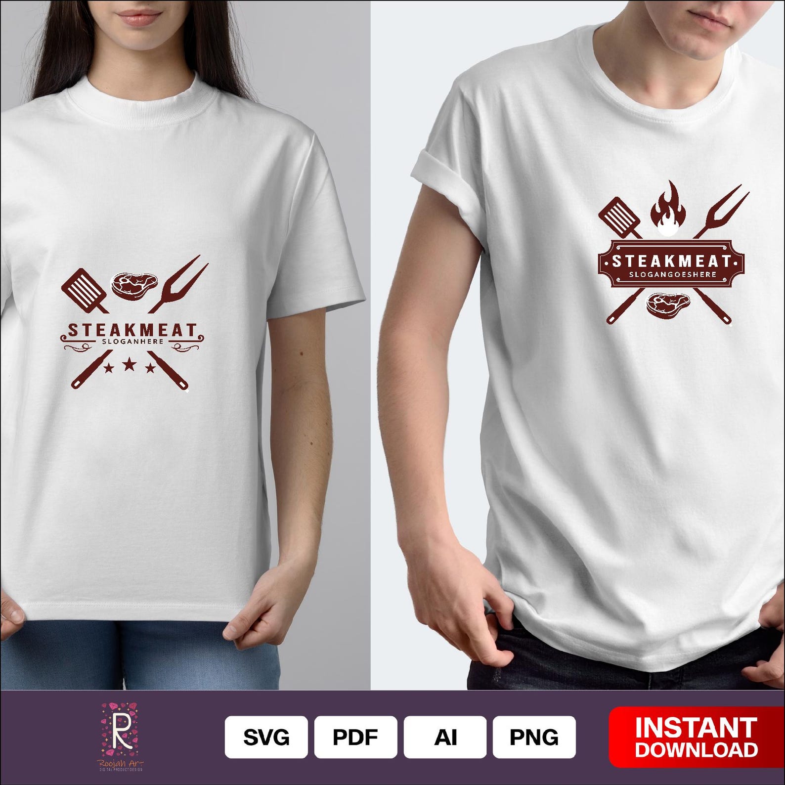 Vintage Steak Grilled Label BBQ Bundle - Retro-inspired, Grilled Meats ...