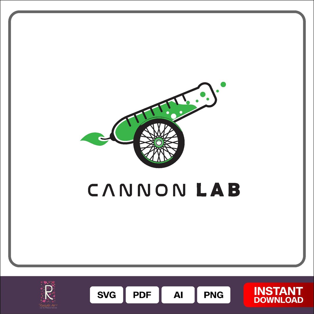Creative Lab Beaker & Cannon Design | Simple Flat Design Art Print for ...