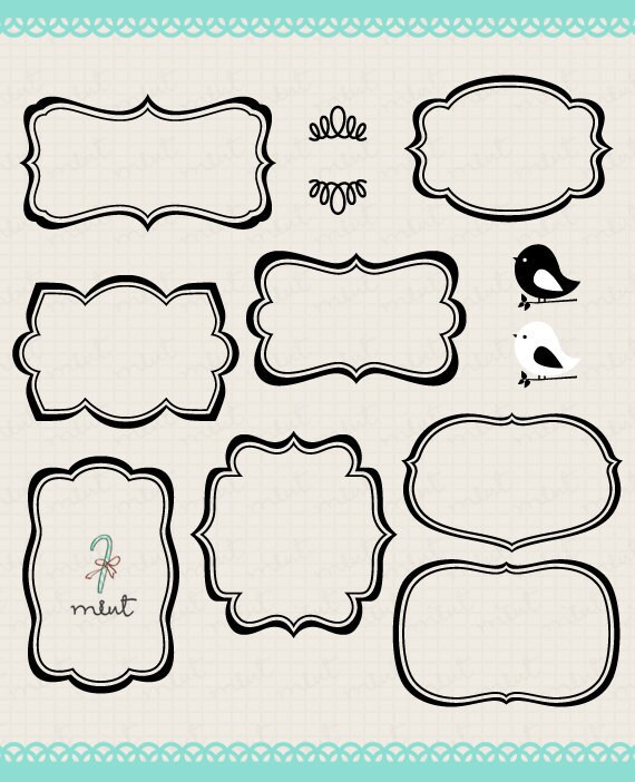 50% OFF SALE 55 Digital Ornate Frames Element Clip art for | Etsy