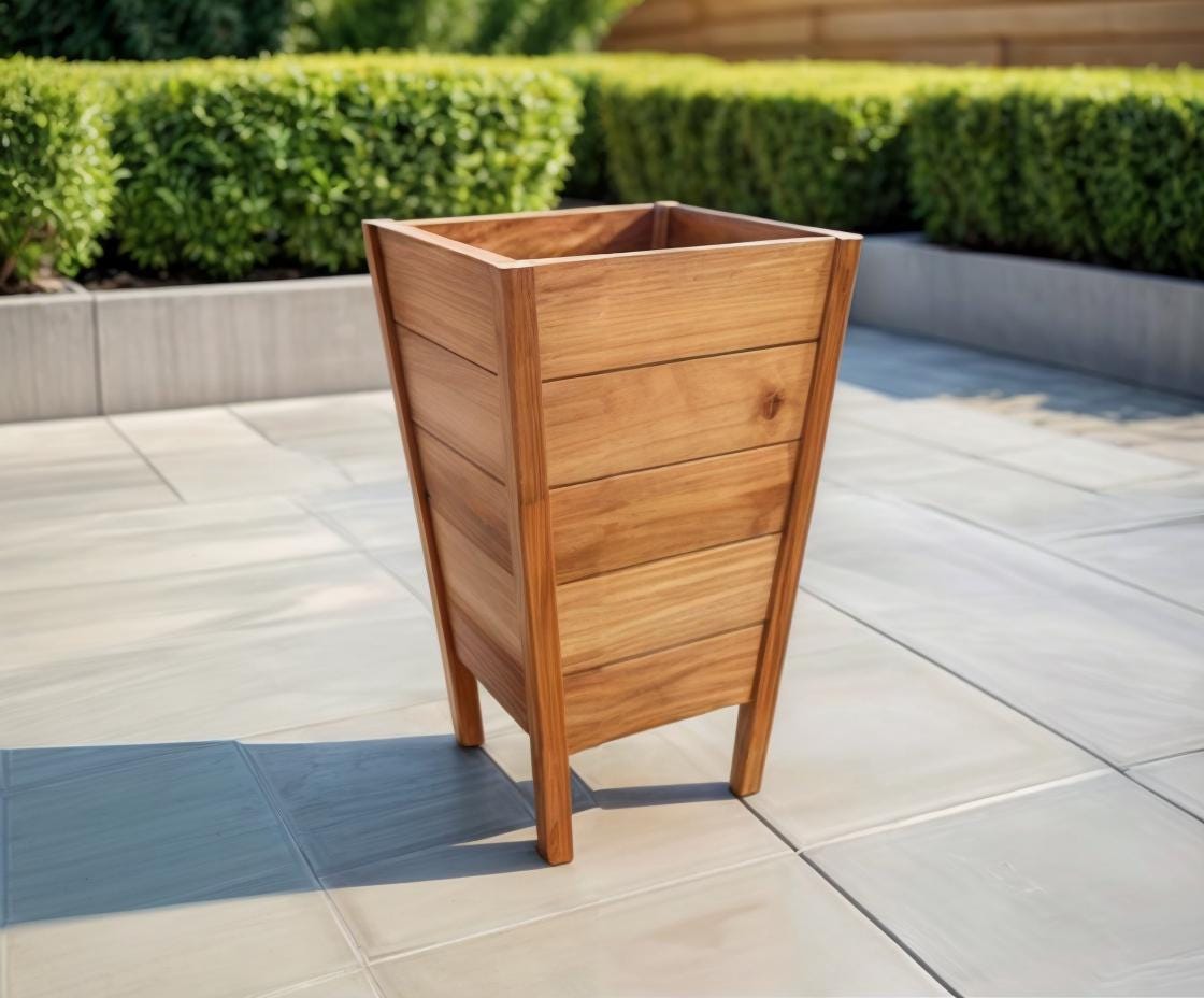 DIY Outdoor Wooden Planter Plan, Tall Planter Plan, Garden Planter ...