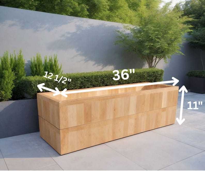 Wide Planter Box Plan: Modern DIY Garden Container (PDF Download, 36x12 ...