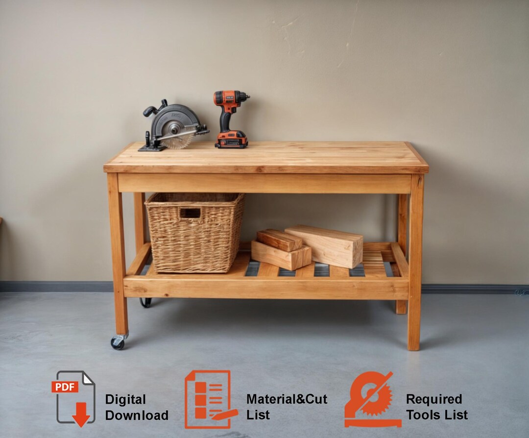 DIY Workbench Build Plans, PDF Download, Functional Work Table, Garage ...