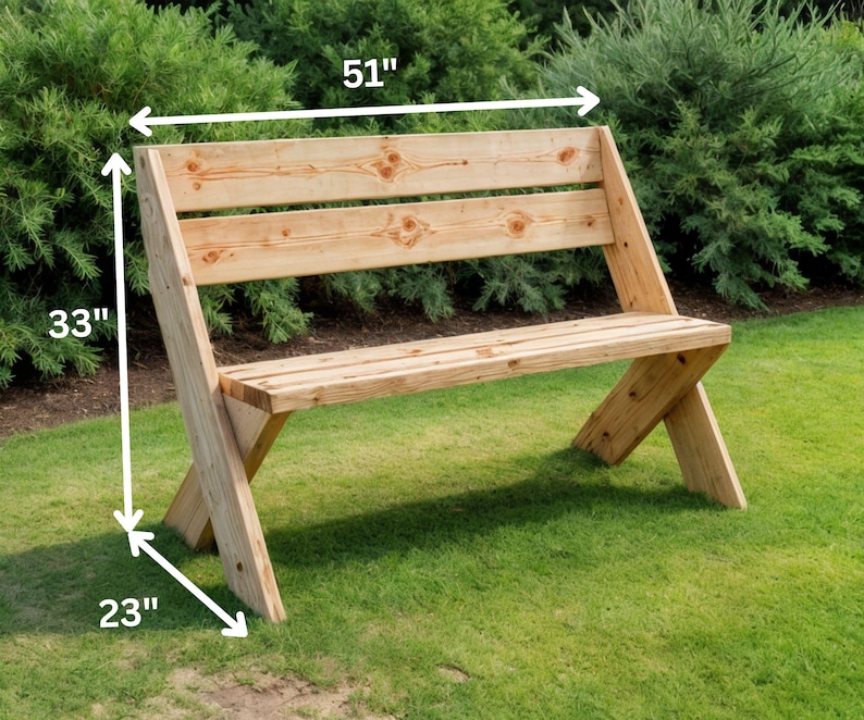 Outdoor Bench Plans , 2x6 Bench Plan, DIY Woodworking (PDF Download) - Etsy
