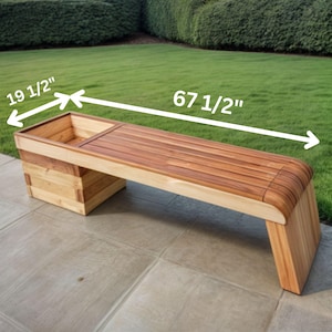 Modern Outdoor Bench Plan: Wood Garden Bench With Planter DIY Furniture ...