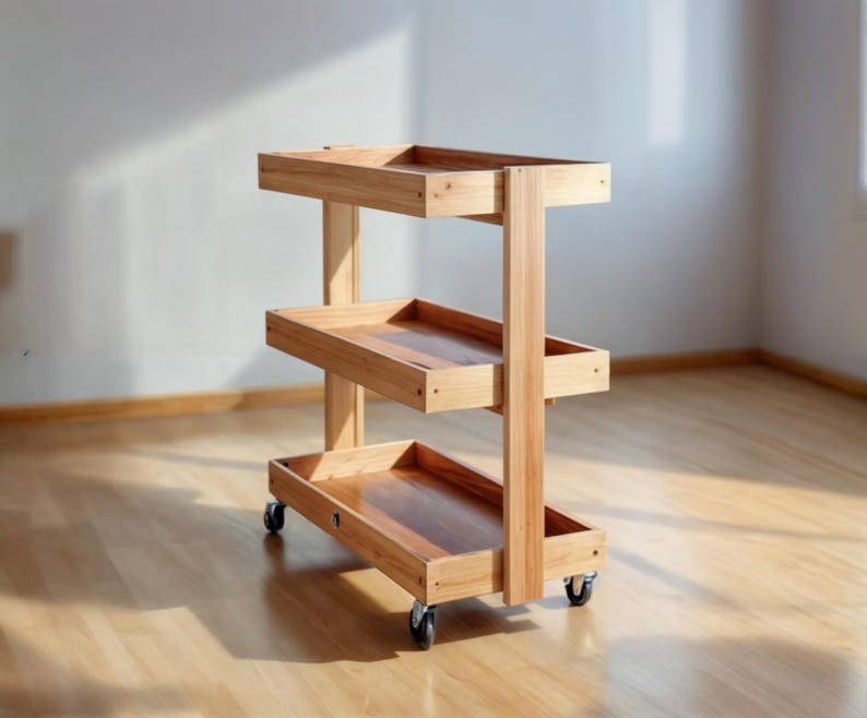 DIY 3-tier Rolling Cart Build Plan: Kitchen & Bar Cart (PDF Download ...