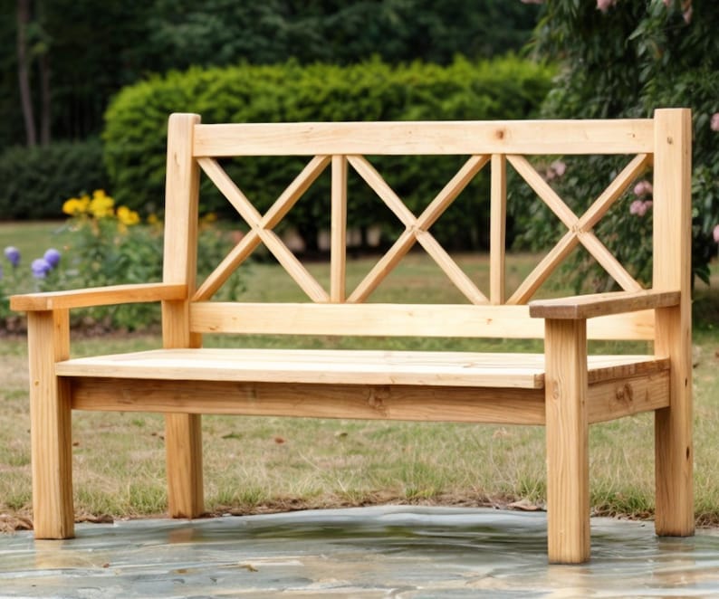 DIY Outdoor Bench Plan: X-back Design (digital PDF) - Etsy