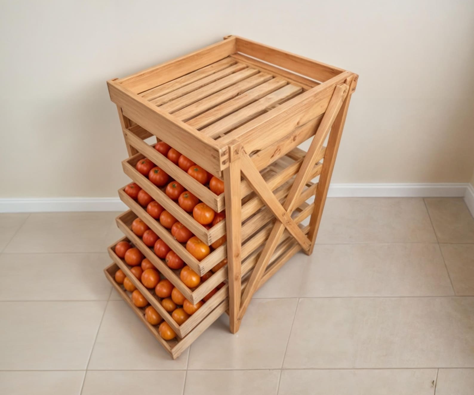 DIY Sliding Vegetable Rack Plan: Farmhouse Kitchen Storage (PDF ...