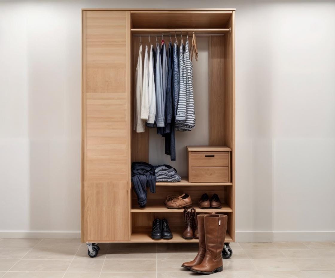 DIY Modern Wardrobe Plan: Rolling Closet System (digital Download) - Etsy