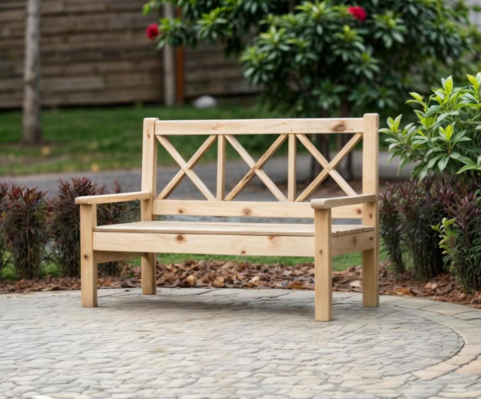 DIY Outdoor Bench Plan: X-back Design (digital PDF) - Etsy