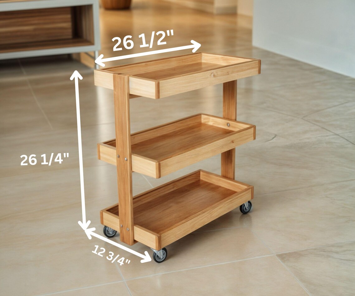 DIY 3-tier Rolling Cart Build Plan: Kitchen & Bar Cart (PDF Download ...