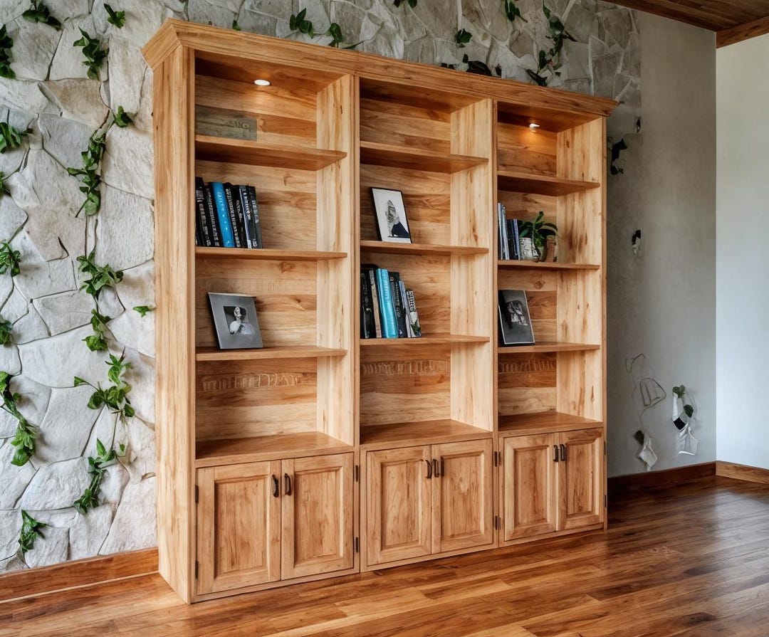 Built-in Bookshelf Plan: DIY Wall Unit With Storage Cabinet (PDF ...