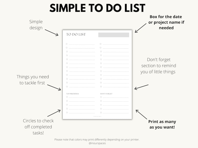 Simple to Do List Printable - Etsy