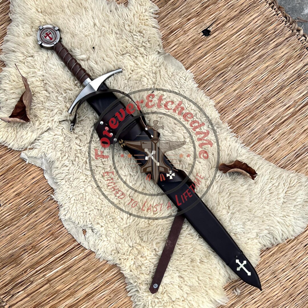 The Accolade Knight Templar Sword With Scabbard - Handcrafted Medieval ...