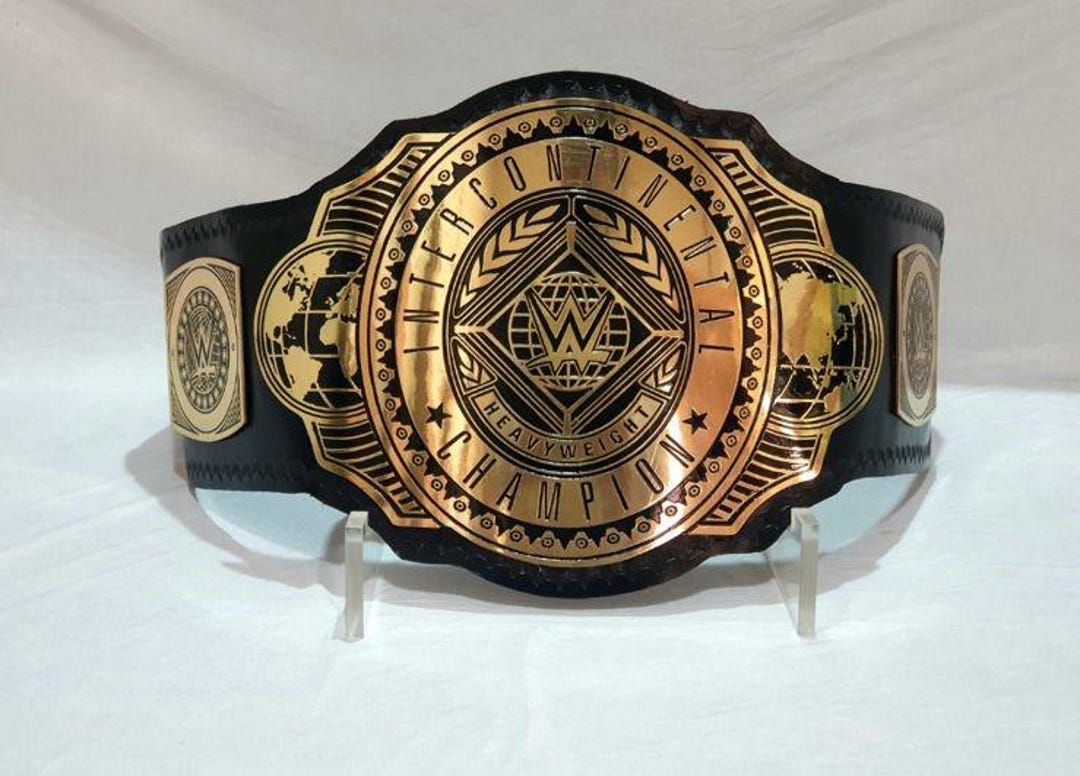 Custom WWE Intercontinental Championship Replica Belt Black & Gold ...